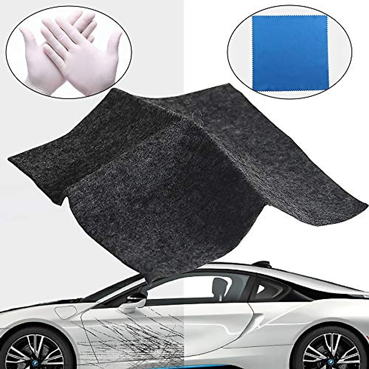 Dualshine Car Scratch Remover Cloth, Nano Sparkle Cloth Magic Scratch Removal for Car- 1 Pack with Accessories, Car Paint Scratch Repair Kit and Light Scratches Remover Scuffs on Surface