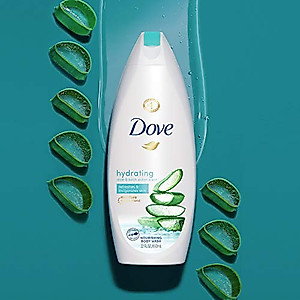 Dove Body Wash 100% Gentle Cleansers, Sulfate Free Hydrating Aloe and Birch Bodywash Gives You Softer, Smoother Skin After Just One Shower, 22 Fl Oz (Pack of 4)