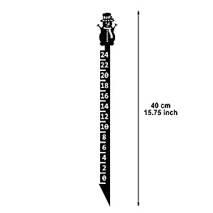 Water Level Indicator for Blind People Gift 24cm Snowflake Snow Measuring Instrument Snowmobile Snow Measuring Instrument Metal Snow Measuring Ruler Outdoor Garden Ornament Oil Gauge (Black, One Size)