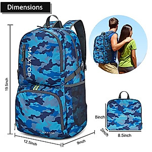 MAXTOP 40/50L Lightweight Packable Backpack for Hiking Traveling Camping Water Resistant Foldable Outdoor Travel Daypack