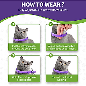 StableStone 4 Pack Calming Collar for Cats, Cat Calming Collar, Calming Pheromone Collar for Cats, Cat Pheromone Collar, Cat Calming Collar for Anxiety, Efficient Relieve Anxiety Stress (4 Pack)