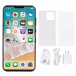 RTLR Unlocked Smartphone Black 4GB RAM 32GB ROM 6000mAh Lithium Battery Mobile Phone 100‑240V for Work (US Plug)