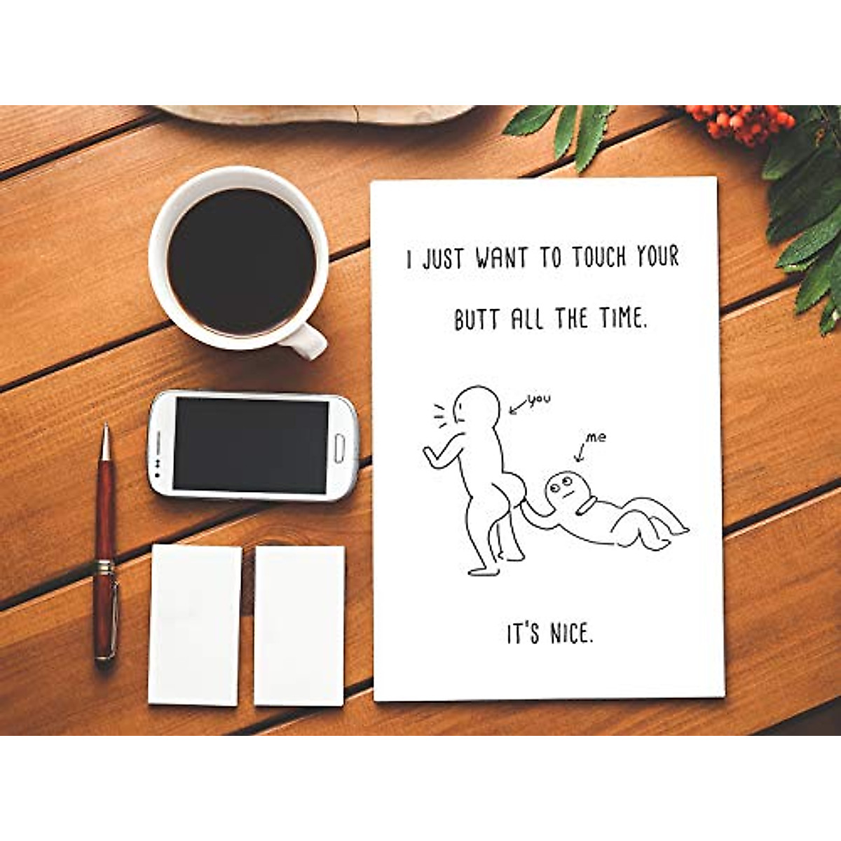 Maplelon Funny Touch Butt Love Card, Naughty BF GF Husband Wife Card, Cute Anniversary Card, Romantic Card…