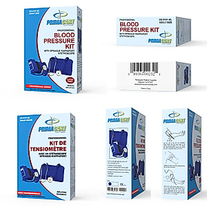 Primacare DS-9181-BL Professional Aneroid Sphygmomanometer and Sprague Rappaport Stethoscope, Manual Blood Pressure Kit with Cuff and Carrying Case, Blue