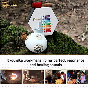 Tibetan Singing Bowl Set - Easy To Play Authentic Handmade For Meditation Sound 7 Chakra Healing by Tibetan Handicrafts