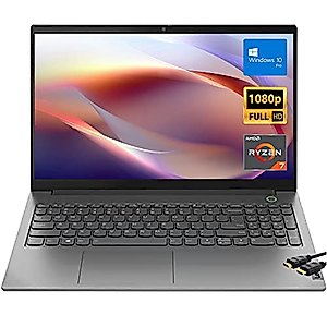 Lenovo New ThinkBook 15 G3 15.6" Full HD Notebook Laptop, AMD Octa-Core (8 Core) Ryzen 7 5700U (Beat i7-1260P), 16GB DDR4 RAM, 512GB PCIE SSD, Fingerprint, HDMI Cable, Windows 10 Pro, Mineral Gray