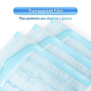 Annhua 3.5 X 6.5 Self Sterilization Pouches for Dental Offices, 100 Pcs Self Seal Sterilizer Bags Pouch - Blue