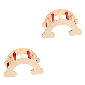 Balacoo 2pcs Hamster Wooden Toys Hamster Platform Rat Exercise Toys Critter Nation Small Animal Hideout Huts Gerbils Hideaway Toy Rabbit ramp Bunny Castle Chinchilla cage The Slide Ladder