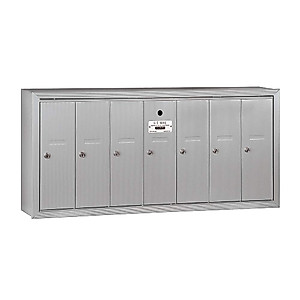 Salsbury Industries 3507ASU Surface Mounted Vertical Mailbox with 7 Doors and USPS Access, Aluminum