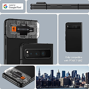 Spigen Camera Lens Screen Protector [GlasTR EZ FIT Optik] designed for Pixel Fold - Black [2 Pack]