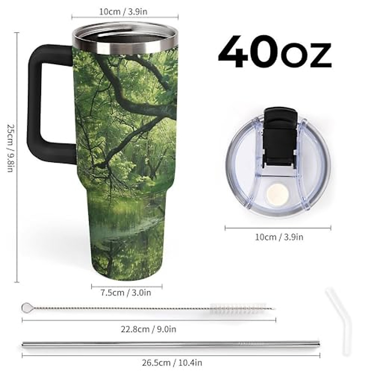 An Ancient Swamp Insulated Stainless Steel Travel Mug, 40 Oz Tumbler with Handle And Straw Double-Wall Vacuum Coffee Cup, Leak-Proof Lid, Keeps Drinks Hot/Cold for Hours