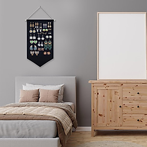 3 PCS Canvas Banners Wall Hanging Brooch Jewelry Storage Case Stand Enamel Pin Display, Sublimation blank Banner,Holder Earrings Necklace Pin Collection Organizer