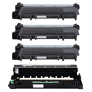 Printronic 4 Pack Compatible Brother TN630 TN660 Toner Cartridge Black Brother DR630 Drum Unit for Brother MFC-L2700DW HL-L2340DW MFC-L2740DW DCP-L2520DW DCP-L2540DW HL-L2360DW HL-L2380DW HL-L2300D