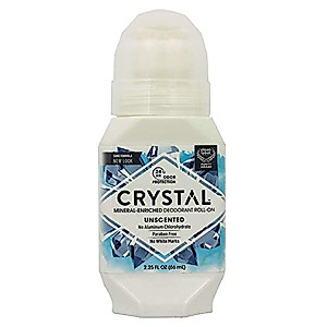 CRYSTAL Mineral Deodorant Roll-On Unscented Body Deodorant With 24-Hour Odor Protection, Aluminum Chloride & Paraben Free, 2.25 FL OZ (Packaging May Vary)