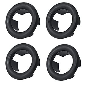 4 Pack Bathroom Basin Sink Round Hole Trim Overflow Cover Rings Hole Insert in Cap Hollow Ring Triangle for Hole Diameter Replacement Ceramic Pots for Home,Sink,Bathroom,Kitchen (black)