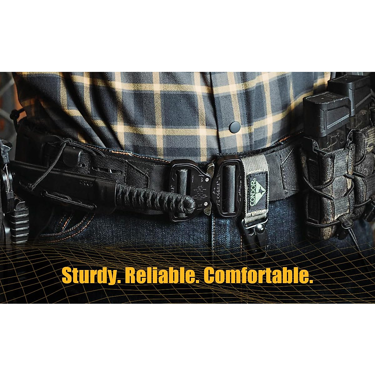 Condor LCS Cobra Gun Belt (Black, Medium/Large: 40.5"-44.5" Long, Waist 34"-36")