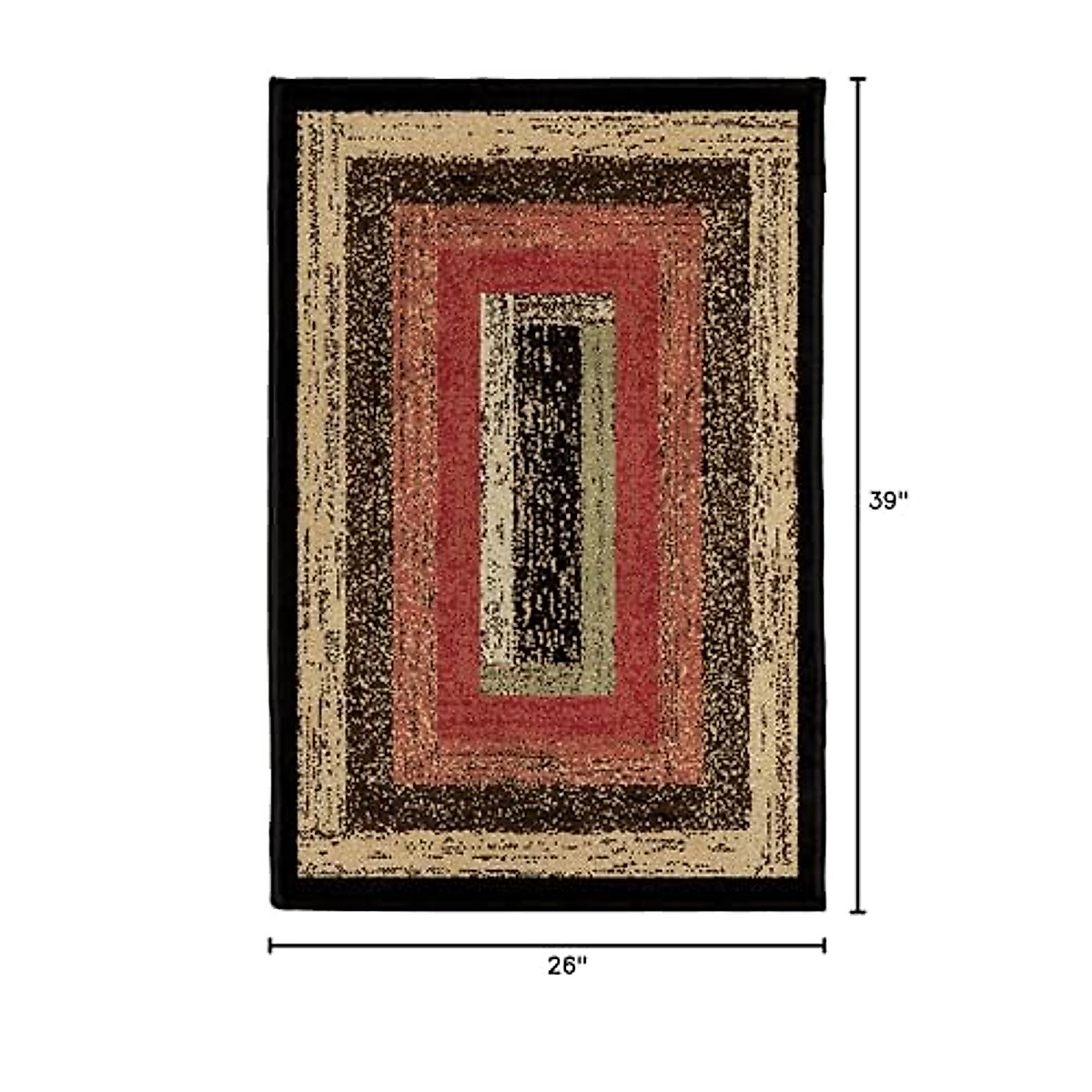 Rustic Lodge, Panel Area Rug, 26" W x 39" L, Multi 3783