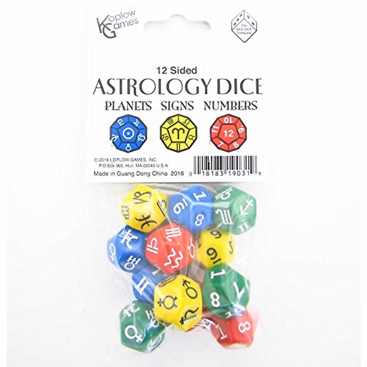 Astrology 12 Sided Dice Planets, Signs, Numbers