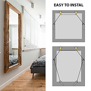 Heavy Duty Picture Wire Hanging Kit - D-Ring, Screws, Hanging Hooks,Level. Supports up to 110 lbs 50+ Feet (15.25M) Stainless Steel Wire Hanger
