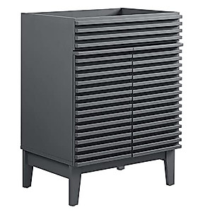 Modway Render Modern Style Wood Bathroom Vanity Cabinet in Gray