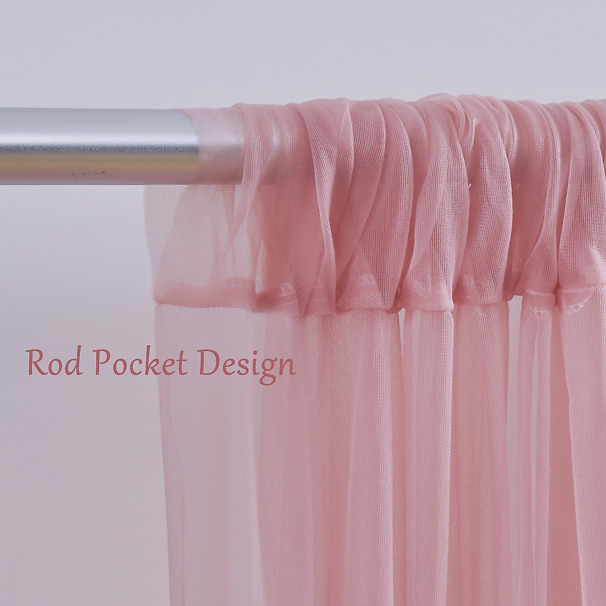 10x10 Dusty Rose Tulle Backdrop Curtains for Parties, Sheer Backdrop Curtain Wedding Photo Backdrop Drapes for Baby Shower Photography Birthday Party