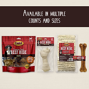 Cadet Premium Grade Beef Hide for Dogs, Long Lasting Rawhide Chips, Single Ingedient Dog Chews, Beef Hide Flavor (2 Pound)