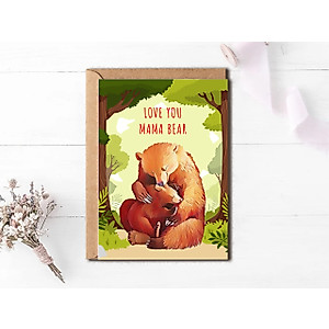 EdgarGifts Love You Mama Bear - Mama Bear Cute Mothers Day Card Adorable Mama Mother's Day Card Birthday Card For Mum