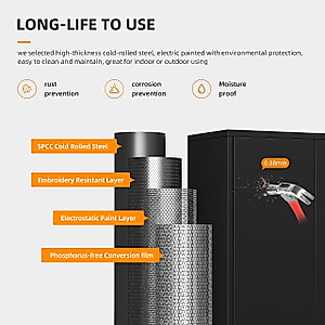 Superday 6-Tier Garage Storage Cabinet with Pegboard, 71" Metal Multifunctional Storage Cabinet with Doors and Shelves, Locking Cabinet with Adjustable Shelf for Warehouse, Basement