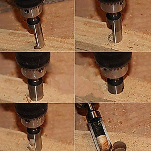 Utoolmart 8pcs Wood Plug Cutter Drills Bit Set 1/4” 3/8” 1/2” 5/8” Barrel Cork Tenon Hole Saw Cutting Tools for Woodworking, High Carbon Steel