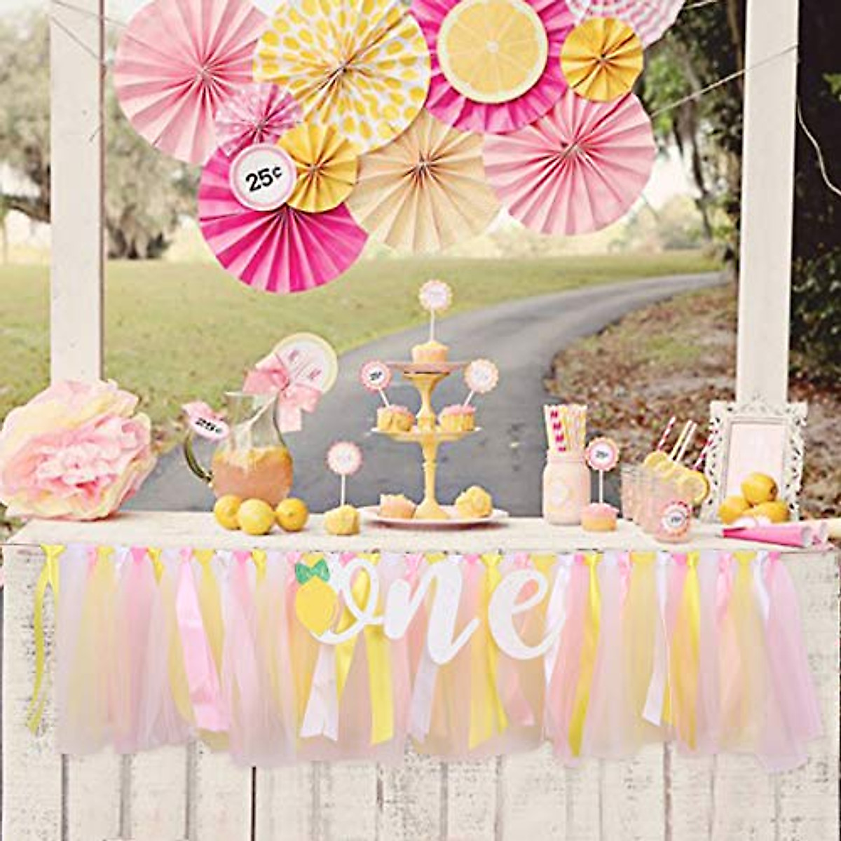 One Person in The Lemon Banner- 1st Birthday High Chair Banner, Smashed Cake, Photo Background Props, Piece Skirt (Lemon Banner)
