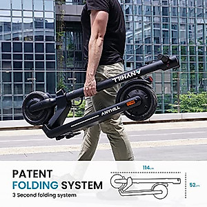 ANYHILL Electric Scooter for Adults, E Scooter with Detachable Battery, 24-28Miles & 19 MPH, 750W Motor Sport Scooter,10'' Pneumatic Tires Commuting Electric Scooter with Regenerative Braking System.