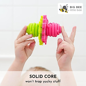 Big Bee, Little Bee - Kids Original ScrubBEE, 100% Silicone Childrens Bath Scrubber, Promotes Effective Independent Hand & Body Washing, As Seen on Shark Tank (Marigold)