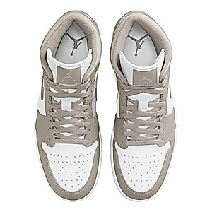 Nike Men's Air Jordan 1 Mid Shoes, College Grey/Light Bone-white, 8.5