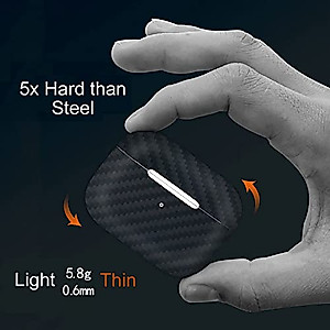 OUGIC Sisyphy Super Slim Case Compatible for AirPods Pro 2nd (2022) Headphone, Real Aramid Fiber Skin, Carbon Thin Shockproof Cover