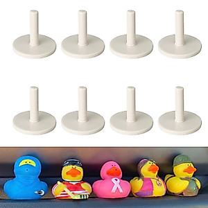 TEYOUYI 8pcs Duck Plug - Rubber Duck Mount,Flock Locker Rubber Duck Holder for Jeep Dash and Fixed Display,Gift for Jeep Lover,White（Excluding Rubber Duck）