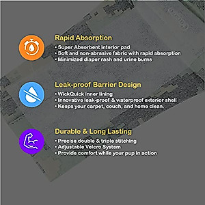 COCOYO Disposable Male Dog Wraps, Medium Size, 84 Count, Super Absorbent, Breathable, Wetness Indicator