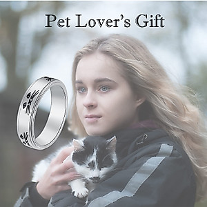 LuckyAmor Anxiety Ring for Women Spinner Rings:Rotating Rings Stainless Steel 6mm Moon Star Anxiety for Men Band Jewelry Gift for Women Size 6 7 8 9 10