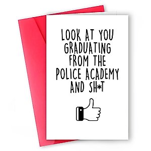 MQMRYeto Police Academy Graduation Card, Funny Police Officer Congratulations Gift, Policeman Congratulations Card, Policeman Promotion Card