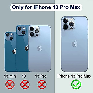Annymall for iPhone 13 Pro Max Case with 2 Screen Protector Heavy Duty Shockproof Dropproof 3-Layer Protective Full Body Rugged Military Phone Cover for Apple iPhone 13 Pro Max (Pink/Blue)