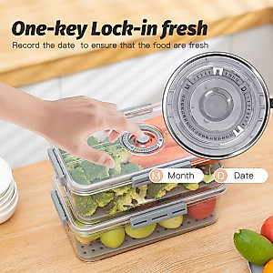 cutesun BPA Free Storage Containers with Lids, Bread Box Holder for Kitchen Countertop, Bread Storage Reusable Lettuce Refrigerator Fridge Organizer