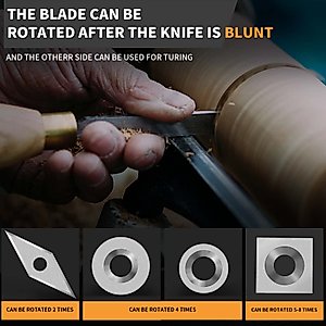 NNBWKIXI 12PCS Carbide Lathe Tools Carbide Inserts for Wood Lathe Turning Tool,Include 11mm Square with Radius,12mm and 8.9mm Round,30x10mm Diamond with Sharp Point with Screws