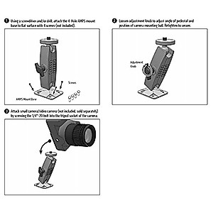 ARKON Heavy Duty 4 Hole AMPS Wall Mounting Pedestal for Cameras and Video Cameras with 1/4 20 Mounting Pattern