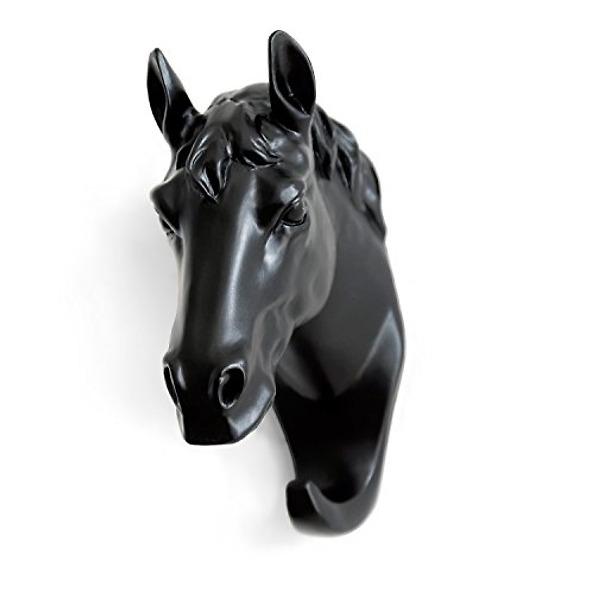HERNGEE Horse Head Single Wall Hook / Hanger Animal Shaped Coat Hat Hook Heavy Duty, Rustic, Decorative Gift (Horse Black)