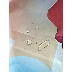 Yuaobeimei Blue Rose in Water Shower Curtain Water Floral Print Modern Style 4Pcs Bathroom Sets with Fabric Curtain, Rugs,and Hooks