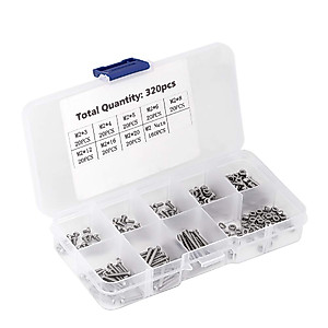 Screws Set-320pcs M2 Machine Screws Set Fasteners for Laptop/Hard Disk/Keyboard/Phone/PC