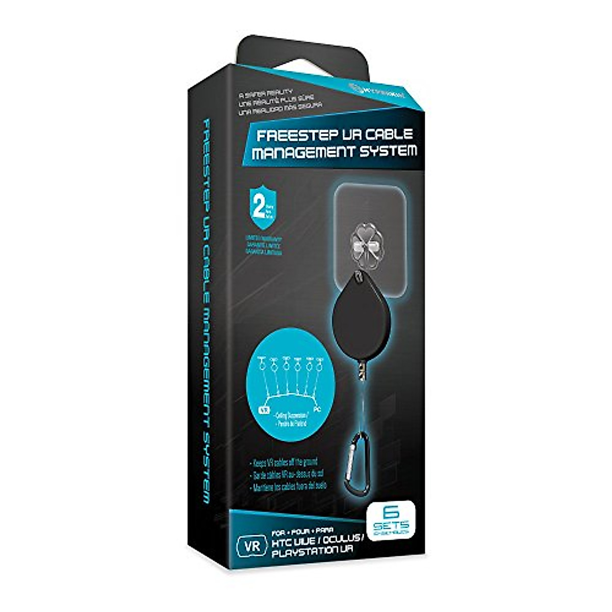 Hyperkin FreeStep VR Cable Management System for HTC Vive Pro/ HTC Vive/ PS VR/ Oculus Rift (6 Sets)