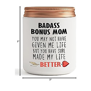 Bonus Mom Gifts- Mother in Law, Stepmom, Step Mom Birthday Christmas Mothers Day Gifts- Funny Best Candle Gift Ideas for Boyfriends Mom, Girlfriends Mom, Adopted Mom from Daughter Son