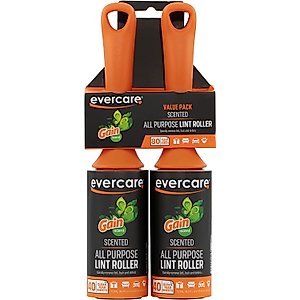 Evercare Lint Roller, Scented 40 Sheets, Two Pack, Green