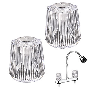 2 Pcs Large Shower Knob Replacement, Acrylic Tub Shower Faucet Handle Compatible with Price Pfister Contessa Windsor, Easy Install Handles for Bathroom Bathtub Kitchen (12 Point Broach Faucet Handle)