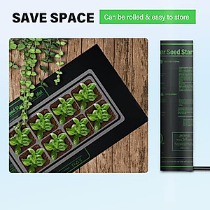 iPower Durable Waterproof Seeding Warm Hydroponic Pad Plant Starting Kit for Kombucha Tea & Beer Brewing, 48" x 20"Heat Mat, 48" x 20", Black